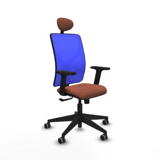 Piqueras y Crespo B&uuml;rostuhl mit Gitterr&uuml;ckenlehne mit 2D-Armlehnen, h&ouml;henverstellbare Lendenwirbelst&uuml;tze und festes Kopfteil, ausgestattet mit 3 Positionen und Schneide