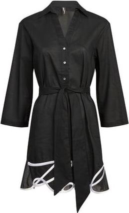 Karl Lagerfeld Robe courte avec ceinture en coton