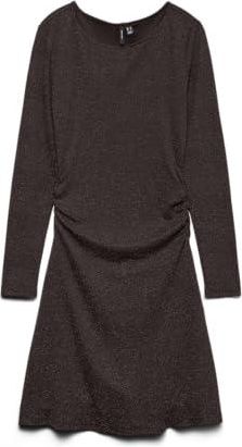 Vero Moda Vero Moda Short Dress Vmkanva Ls JRS GA Robe Courte, G&acirc;teau au Chocolat, XL Femmes