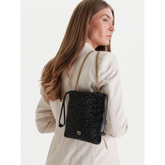 Pinko Handtasche PINKO Slouchy Coulisse Baby AI 25-26 PCPL 105409 A2WF Schwarz