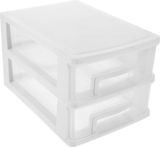 Valiclud Anneome Transparente Schubladenbox Stapelbar Desktop Organizer mit Leicht Zugänglichen Schubfächern für Büro Bad Küche Vielseitige Aufbewahrung und Pl