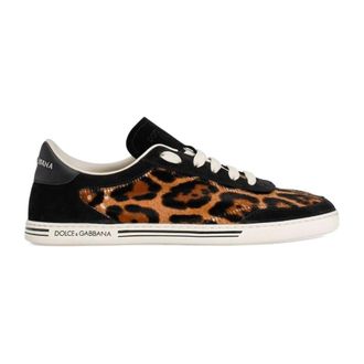 Dolce & Gabbana Femme, Chaussures, Multicolore, Taille: 36 EU Animalier Low-Top Baskets