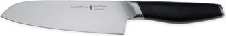 Paul Wirths CERASTEEL Santoku Messer mit Gravur | Bruchfeste & extrem scharfe Klinge aus Keramik & Edelstahl | Klingenl&auml;nge: 17,5 cm | Keramik Messer mit Glasfase