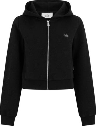 Philipp Plein Femme, Sweatshirts et sweats &agrave; capuche, Noir, Taille: 38 FR Zip-throughs