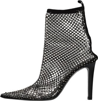 Pinko Pinko, Femme, Chaussures, Noir, Taille: 41 EU Bottines en maille stretch et cristaux