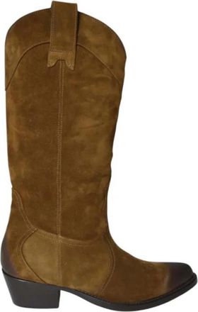 Paola d'Arcano Stiefel - Brown Suede Arizona Cowboy Boots - Gr. 37 (EU) - in Braun - für Damen