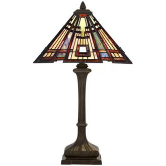Quoizel Neuwertig] Quoizel Tischlampe Classic Craftsman Im Tiffany Design Leselampe Lampe Leuchte B-Ware