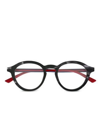 Gucci lunettes de vue à monture ronde - Gris