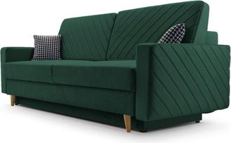 E-MEUBLES Sofa aus Samtstoff mit Schlaffunktion und Bettkasten Couch f&uuml;r Wohnzimmer Schlafsofa Sofagarnitur Polstersofa Wohnlandschaft mit Bettfunktion Velours