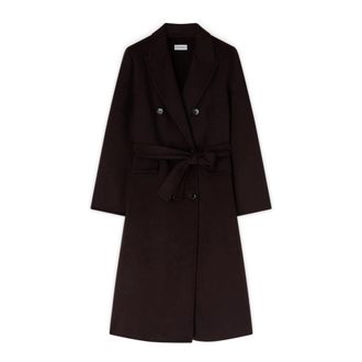 Motivi Zweireihiger Mantel mit G&uuml;rtel aus Woll-Mischgewebe in Doppelqualit&auml;t - - Coats - Damen - Braun - XS