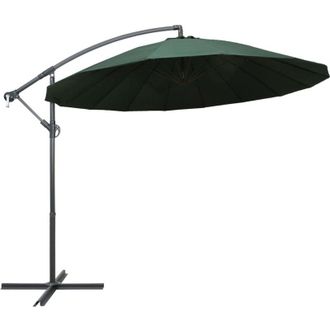 vidaXL Vidaxl - Parasol suspendu avec poteau en aluminium Vert 3 m