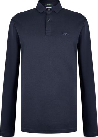 HUGO BOSS Pirol Poloshirt f&uuml;r Herren, Lang&auml;rmlig (Dunkelblau)