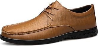 Generic Chaussures Oxford classiques &agrave; lacets en cuir v&eacute;ritable pour homme, marron, 38 2/3 EU