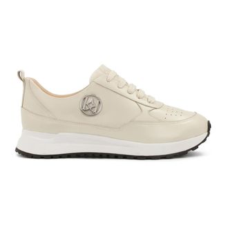 Kazar Bequeme Sneaker mit einem silbernen Monogramm verziert - - Shoes - Damen - Wei&szlig; - 40 EU
