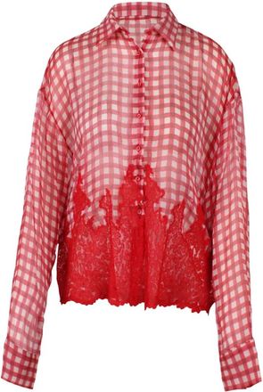Ermanno Scervino Femme, Blouses et Chemises, Rouge, Taille: 38 FR Silk Shirt