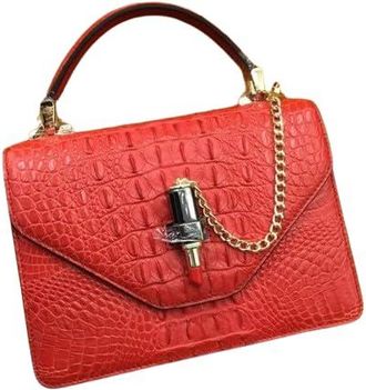 Generic Sac cabas pour femme en cuir de crocodile v&eacute;ritable, v&eacute;ritable sac &agrave; main en cuir dalligator v&eacute;ritable, sac bandouli&egrave;re simple pour femme, petit sac &agrave;