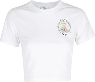 Casablanca Femme, Tops, Blanc, Taille: 36 FR Casa Way Baby Tee