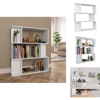 vidaXL Vidaxl - B&uuml;cherregal/Raumteiler Wei&szlig; 80x24x96 cm Holzwerkstoff - B&uuml;cherregal - Regal - Holzm&ouml;bel - Wei&szlig;es M&ouml;belst&uuml;ck - Schreibtischorganizer