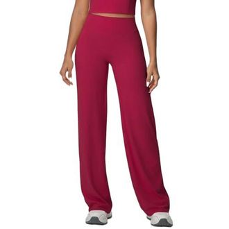 Generic JJDFW Sexy Lines Tight Pants Femme Haute Entra&icirc;nement Taille &Eacute;lastique Fitness Course Levage Fesses Sport Yoga Pantalon, Rouge, XL