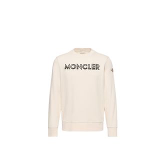 Moncler Moncler Logo Cotton Blend Sweatshirt, Men, White, Size: Xxl