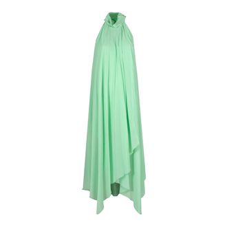 Patrizia Pepe 8A1215/Ad08 Robe Pliss&eacute;e Asym&eacute;trique - Femme - Robes - Vert - Taille: 40 FR