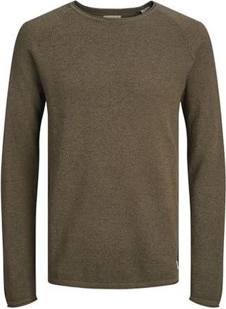 Jack & Jones Jjehill Knit Crew Neck Noos Pull en Tricot, Kaki, M Homme