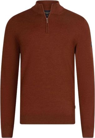 Cavallaro Merino Halbrei&szlig;verschluss Pullover - - Knitwear - Herren - Rot - XL
