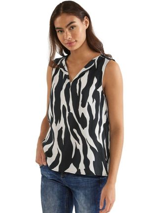 Street One Damen A343955 Blusentop, Schwarz, 38 EU