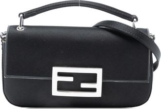 Fendi Hobo Bags - Satin Baguette Phone Pouch Satchel - Gr. unisize - in Schwarz - f&uuml;r Damen