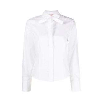 Valentino Wei&szlig;es Baumwoll-Popeline-Hemd mit Schleife - - Blouses & Shirts - Damen - Wei&szlig; - L