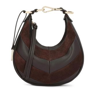 Kazar Kleine Leder- und Wildleder-Tasche mit Rei&szlig;verschluss - - Bags - Damen - Braun - ONE SIZE
