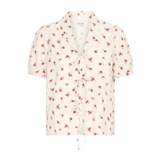 Ichi Ichi, Femme, Blouses et Chemises, Beige, Taille: 42 FR Chemisier Geranium Flower avec devant