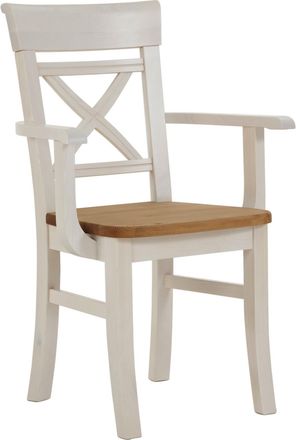 Boxxx Armlehnstuhl, Laugenfarbig, Wei&szlig;, Holz, Kiefer, massiv, eckig, 61x94x43 cm, Esszimmer, St&uuml;hle, Esszimmerst&uuml;hle, Armlehnenst&uuml;hle