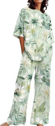 Generic Ensemble de vêtements de détente pour femme Grande taille - Ensembles deux pièces pour femmes - Ensemble de pyjama doux pour les loisirs - T-shirt sur