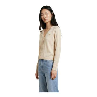 Jacqueline de Yong Lang&auml;rmliger Cardigan mit Knopfleiste und Rundhalsausschnitt - - Knitwear - Damen - Beige - XS