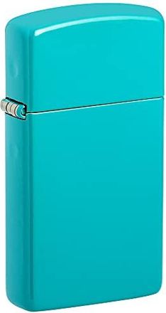 Zippo Sturmfeuerzeug - Slim Flat Turquoise, Base Model - Nachfüllbar - Wiederverwendbar - Windfestes Design - Geschenkbox - Made in USA