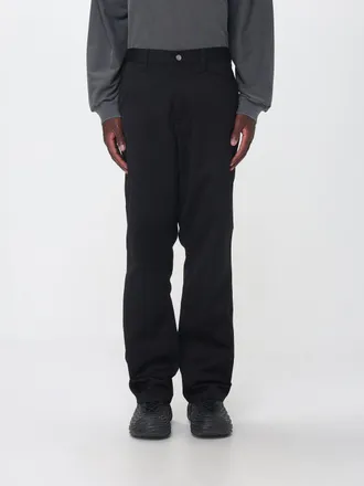 Carhartt Work in Progress Pantalon large Simple en m&eacute;lange de coton avec logo arri&egrave;re
