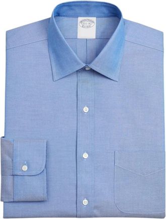 Brooks Brothers Homme, Chemises, Bleu, Taille: L Chemise infroissable en coton Supima stretch coupe traditionnelle avec col Ainsley