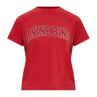 Anine Bing T-shirt Shelley - Femme - Tops - Rouge - Taille: 38 FR