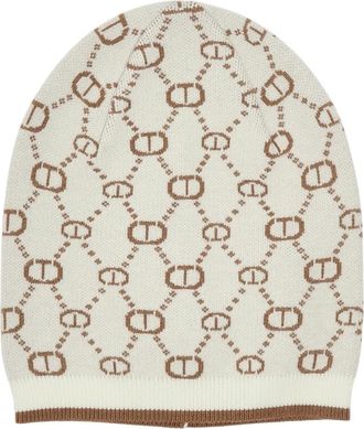 Twinset unisex, Accessoires, Blanc, Taille: S Monogram Beanie