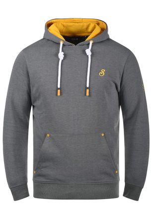Solid SDKenan Herren Kapuzenpullover Hoodie Pullover mit Kapuze Eingrifftaschen Baumwollmischung Regular fit, Größe:L, Farbe:Grey Melange (1840051)