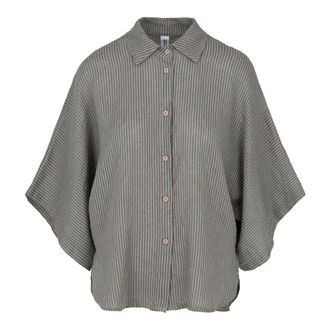 Bomboogie Femme, Blouses et Chemises, Brun, Taille: 38 FR Chemise en Lin Coupe Standard