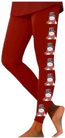 Generic Legging de No&euml;l pour femme, legging de compression taille haute, pantalon dentra&icirc;nement de No&euml;l, pantalon de yoga pour femme, noir, rouge, XXL