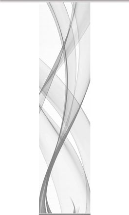 Vision S PACOLIA Schiebegardine, halbtransparente, 260x60 cm, grau, Wellenmotiv, Farbe:grau, Größe:260 x 60 cm, Anzahl:1x