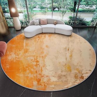 Generic Tapis Rond Texture Vintage vieillie Tapis de Chambre 120 cm (Round) Adulte Doux Machine pour Salon Antid&eacute;rapant Imprim&eacute; pour Salle &agrave; Manger, Chambre d