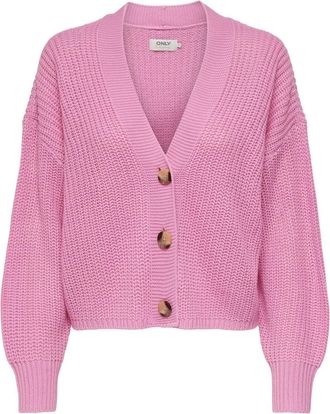 Only Womens ONLCAROL Nice L/S Cardigan KNT NOOS Strickjacke, Begonia Pink, XL