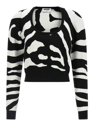 Moschino Pull Col Rond - Noir