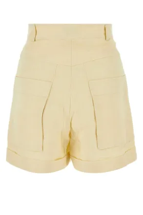Le Kasha Womens Ivory Linen Ashraf Shorts Yellow Exterior
