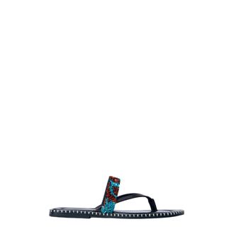 Dries Van Noten Femme, Chaussures, Multicolore, Taille: 36 EU Sandales en cuir orn&eacute;es de surpiq&ucirc;res fa&ccedil;on point de feston