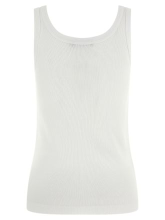 Dolce & Gabbana Ribbed Cotton Logo-Patch Tank Top - White